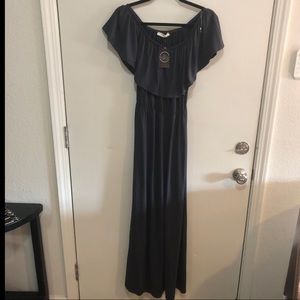 entro | Dresses | Nwtentro Blue Off The Shoulder Maxi Dress | Poshmark